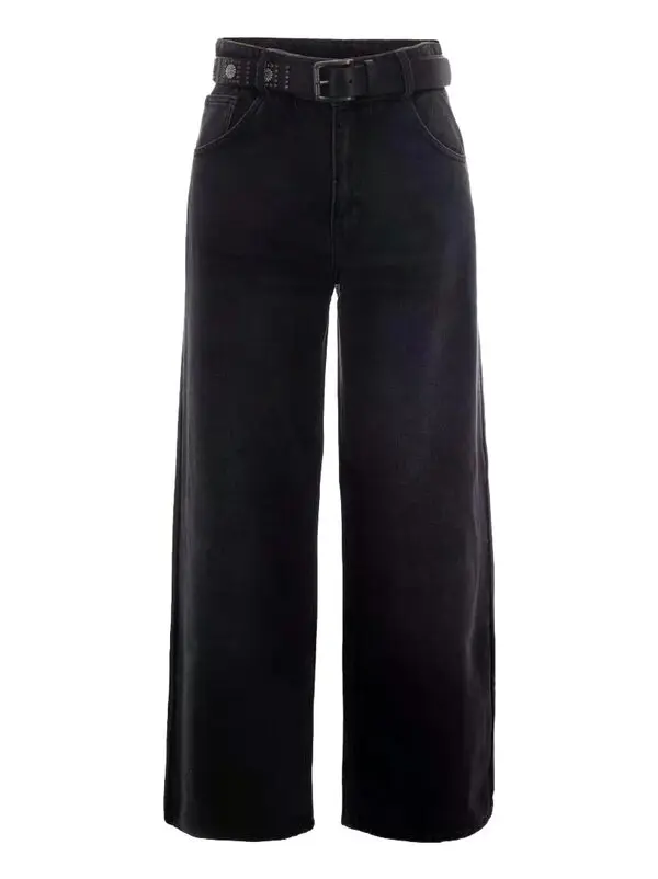 Liu Jo Belted Waist Wide-leg Jeans - Black