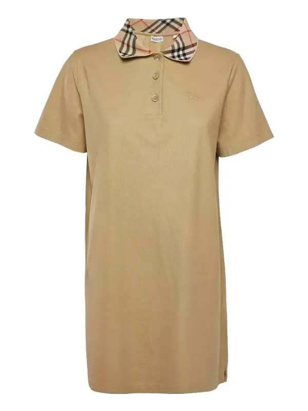 Burberry Check Collar Shirt Dress - Neutrals