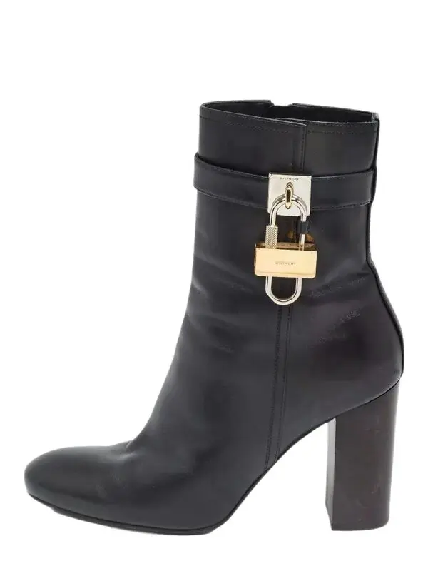 Givenchy Padlock Leather Ankle Boots - Black