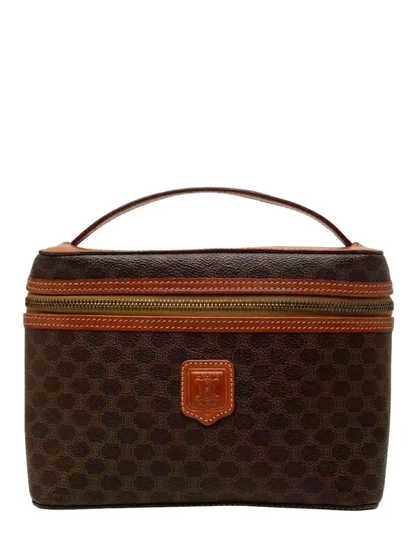Celine Macadam Coated Canvas Vanity Bag - Brown