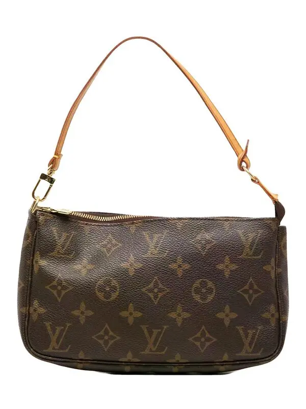 LOUIS VUITTON 2003 Monogram Pochette Accessories Shoulder Bag - Brown