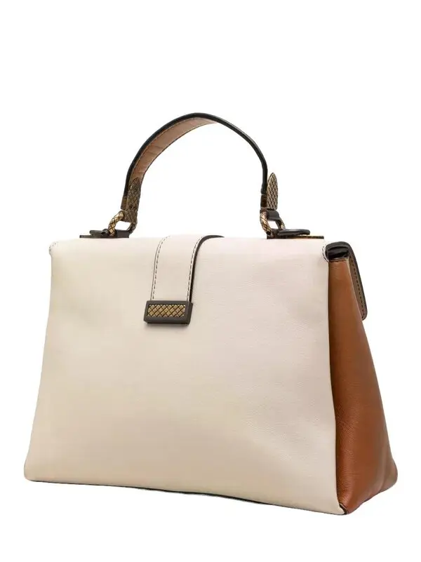 Bottega Veneta Small Tricolor Nappa Piazza Top Handle Satchel - Neutrals