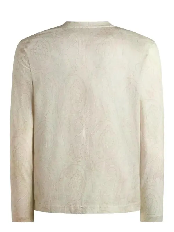 Etro Cotton-jersey Sweater With Arnica Motif And Embroidered Details - Neutrals