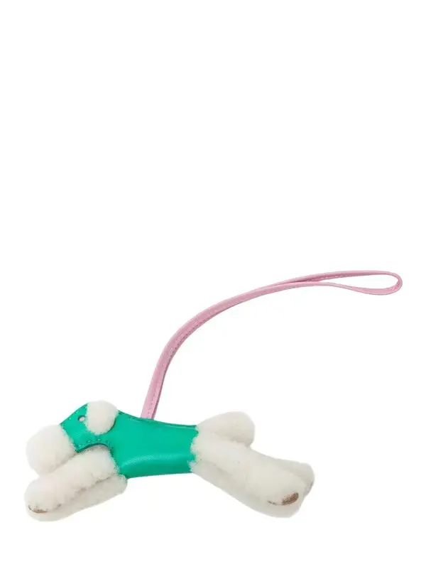 Hermès 2022 Milo Lambskin And Wool Budy Bag Charm - Green