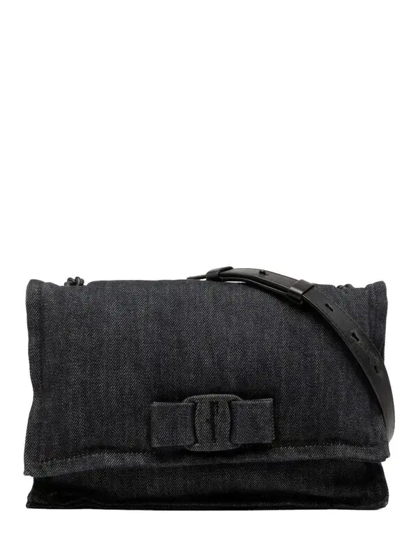 FERRAGAMO Small Viva Bow Shoulder Bag - Black
