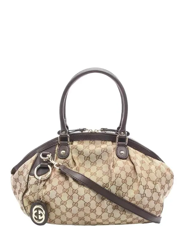 Gucci Gg Canvas Sukey Satchel - Neutrals