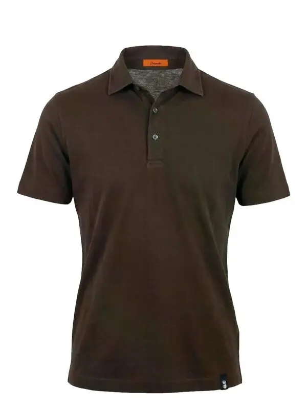 DRUMOHR Button-fastening Side-slit Polo Shirt - Brown