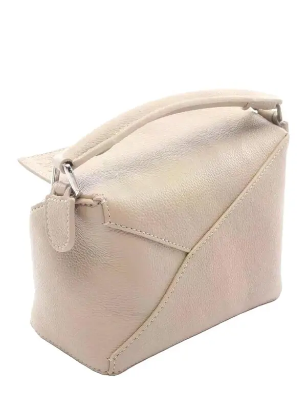 Loewe Mini Calfskin Puzzle Edge Satchel - Neutrals