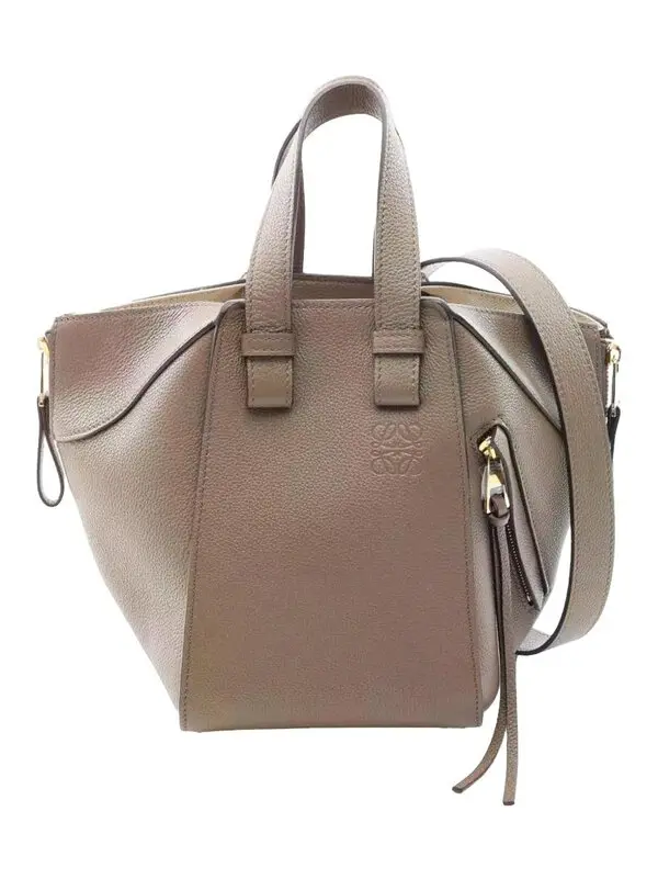 Loewe Soft Grained Calfskin Compact Hammock Bag Satchel - Grey