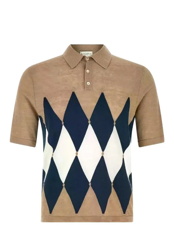BALLANTYNE Diamond Short-sleeve Polo Shirt - Neutrals