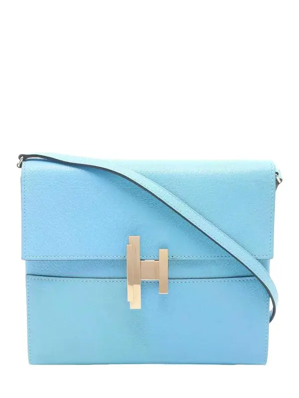 Hermès 2019 Chevre Cinhetic To Go Wallet Crossbody Bag - Blue
