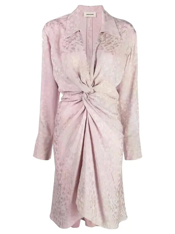 Zadig&Voltaire Rozo Silk Leopard Print Dress - Pink