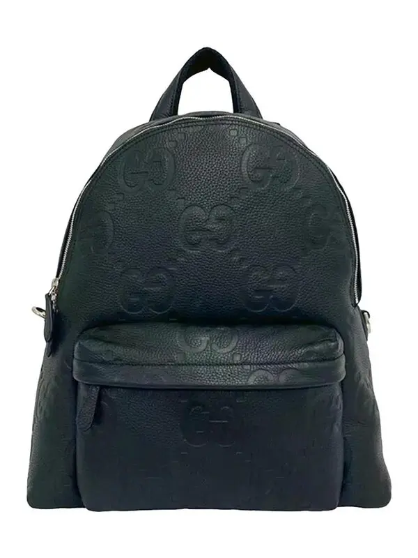 Gucci Jumbo Gg Embossed Leather Backpack - Green