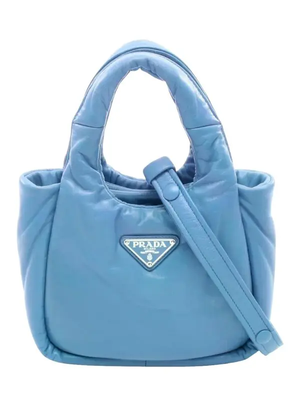 Prada Small Soft Padded Nappa Double Handled Bag - Blue