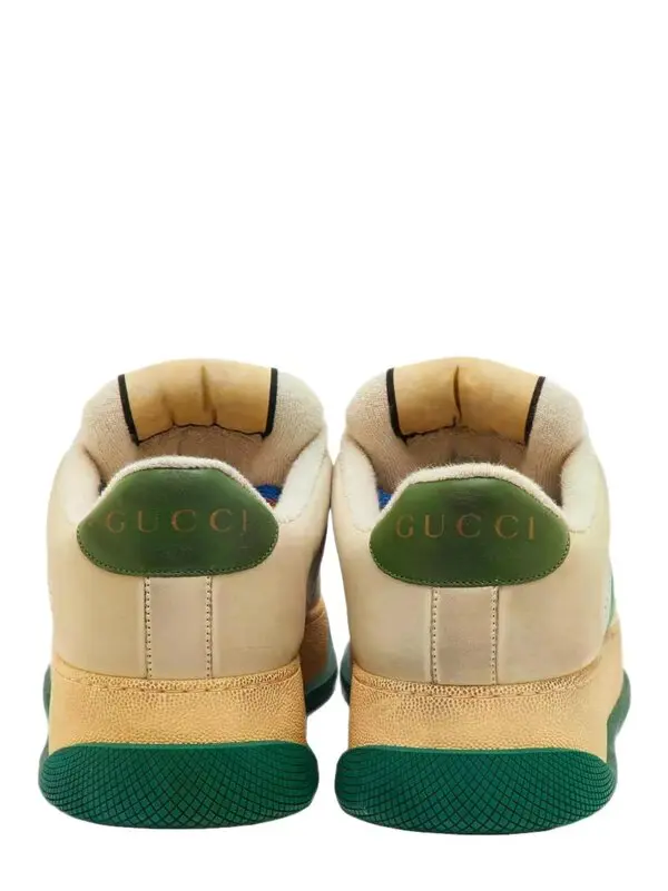 Gucci Screener Web-stripe Perforated Sneakers - Neutrals