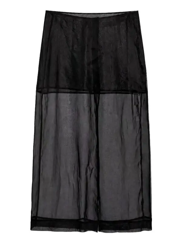 THE FRANKIE SHOP Midi Sheer Panelled Skirt - Black