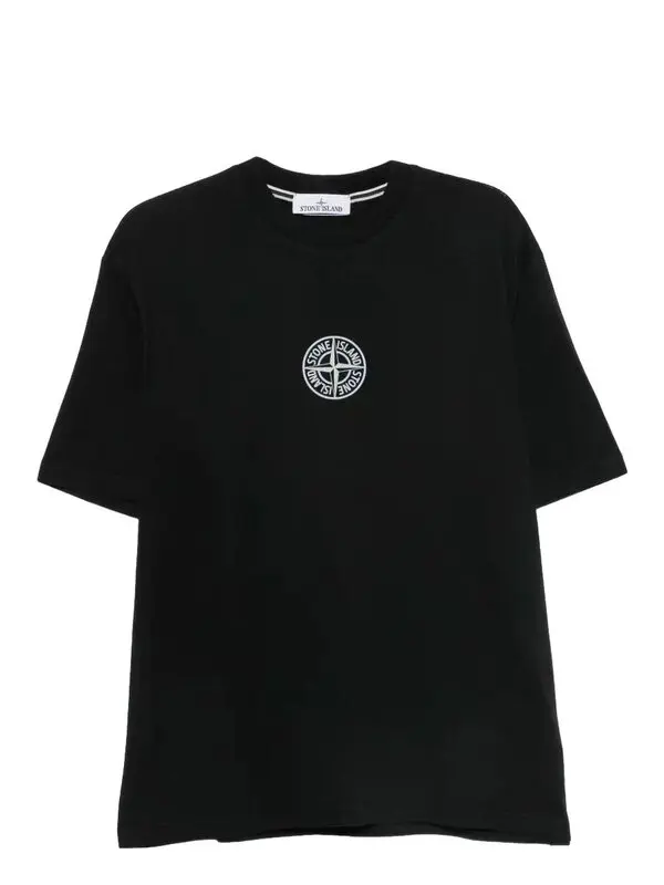 Stone Island Logo-print Crew-neck T-shirt - Black