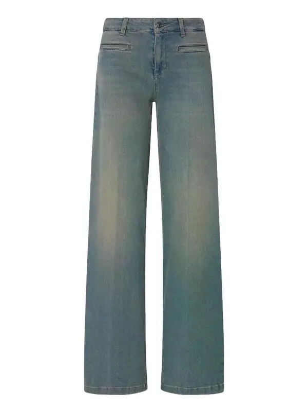 Liu Jo High Waist Flare Jeans With Welt Pockets - Blue
