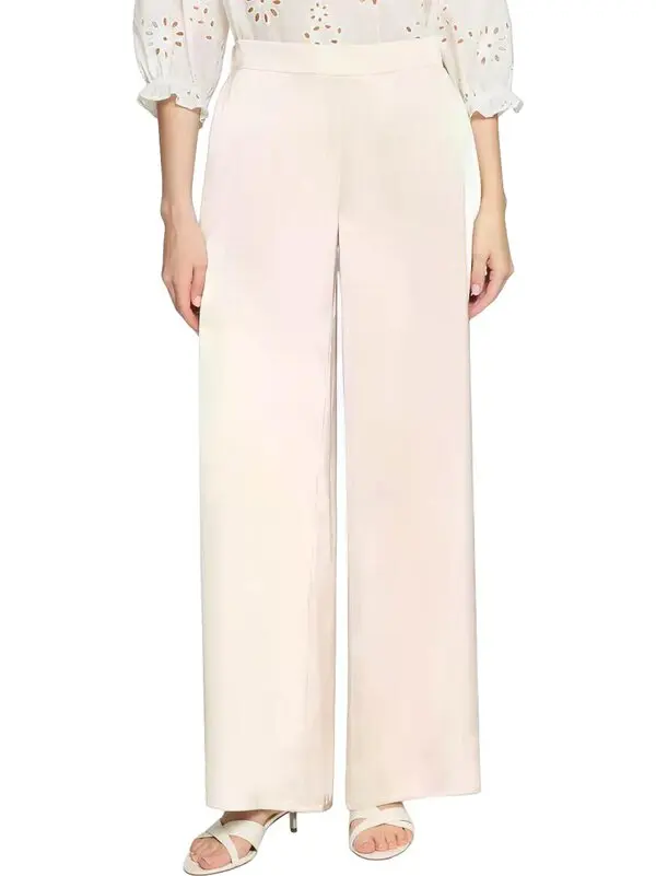 BETTY BARCLAY Marlene Satin-finish Wide-leg Trousers - Neutrals
