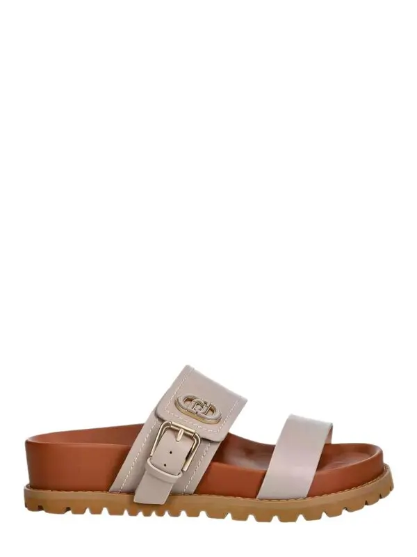 Liu Jo Buckle-fastening Logo-plaque Sandals - Neutrals