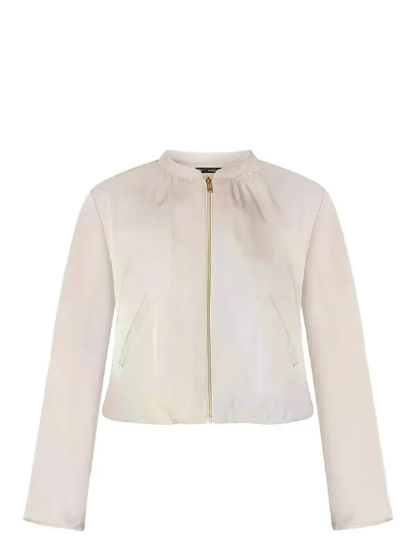 BETTY BARCLAY Gathered Zip-up Jacket - Neutrals