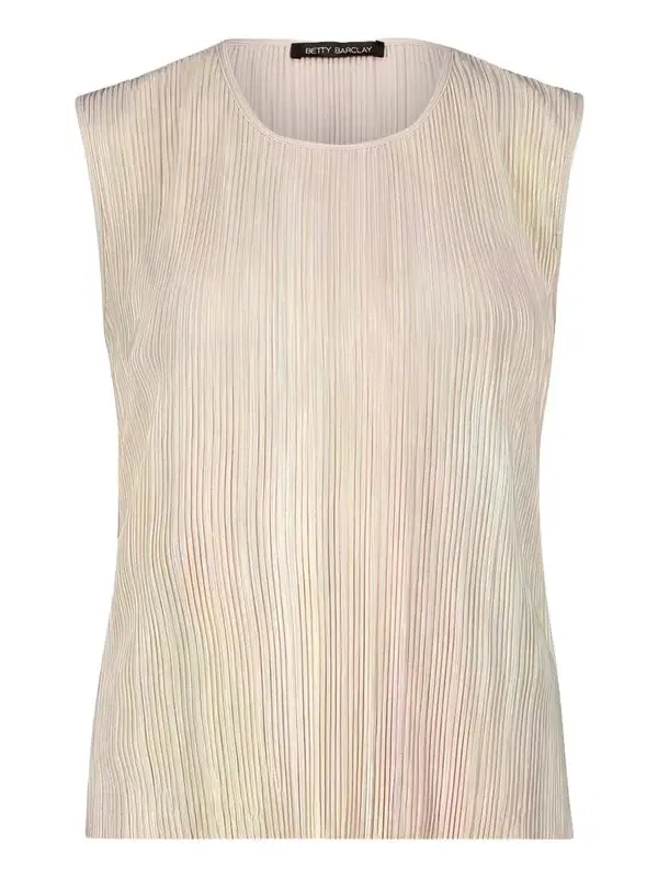 BETTY BARCLAY Plissé-effect Metallic Top - Neutrals