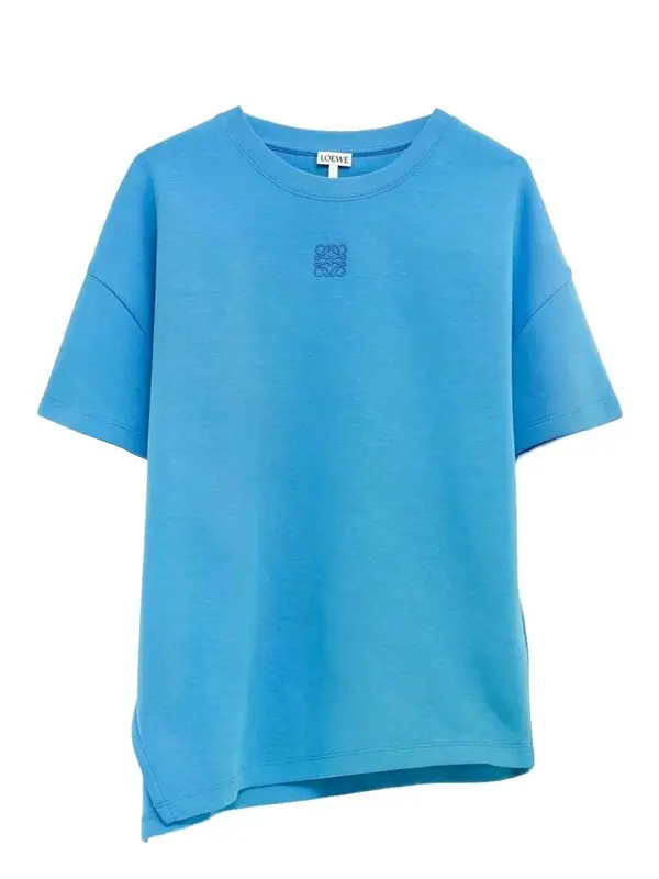Loewe Asymmetric T-shirt With Anagram Embroidery - Blue