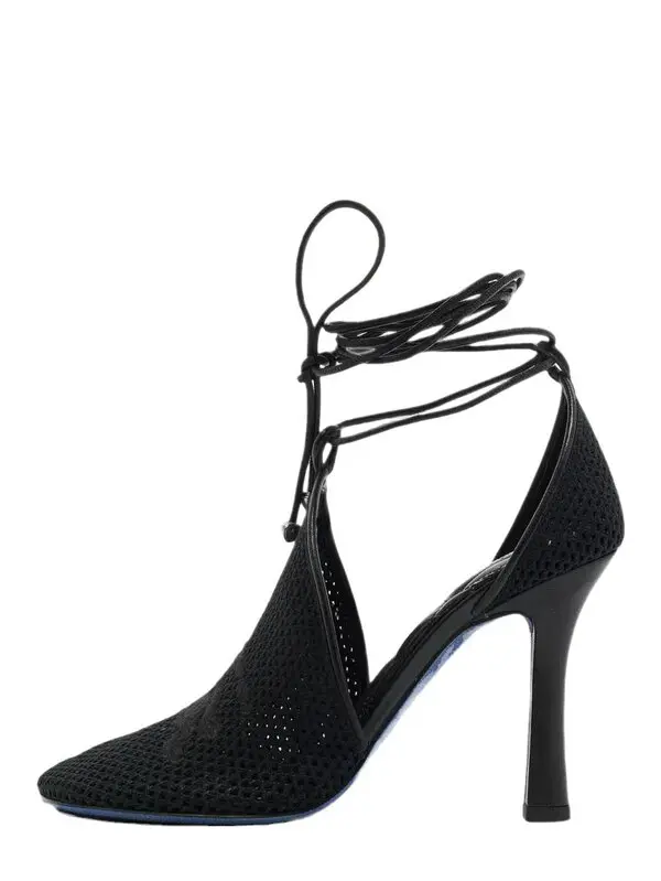 Burberry Pointed Toe Lace-up Stiletto Heel Pumps - Black