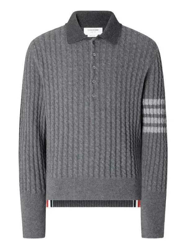 Thom Browne 4-bar Polo Shirt - Grey