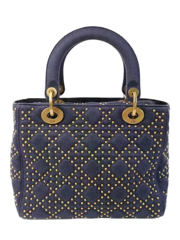 Dior Lady Studded Tote Bag - Blue