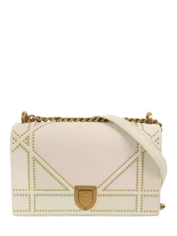 Dior Dioama Studded Shoulder Bag - White