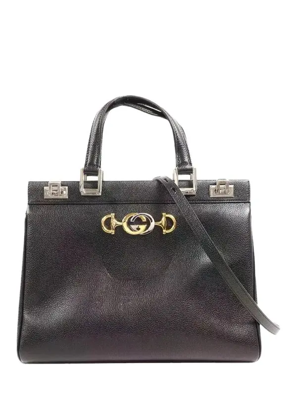 Gucci Gg Zumi Two-way Leather Tote Bag - Black