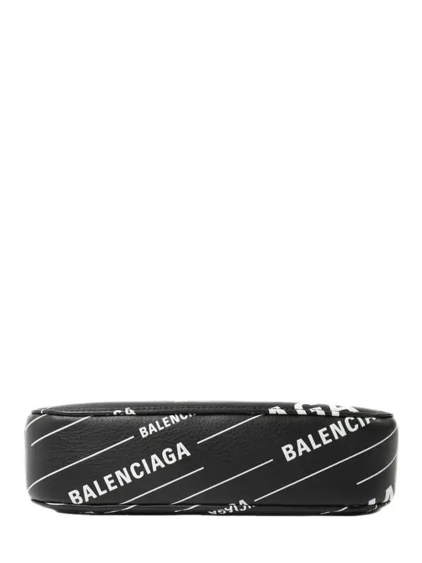 Balenciaga Logo-print Leather Shoulder Bag - Black