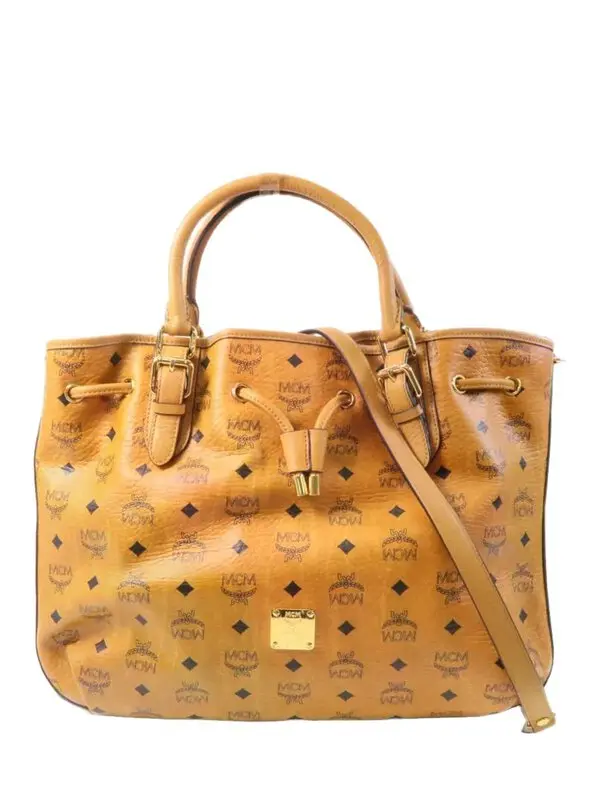Mcm Logo-print Tote Bag - Brown