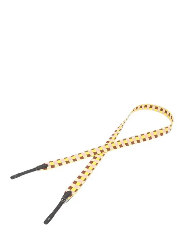 Hermès Check-pattern Canvas Shoulder Strap - Yellow