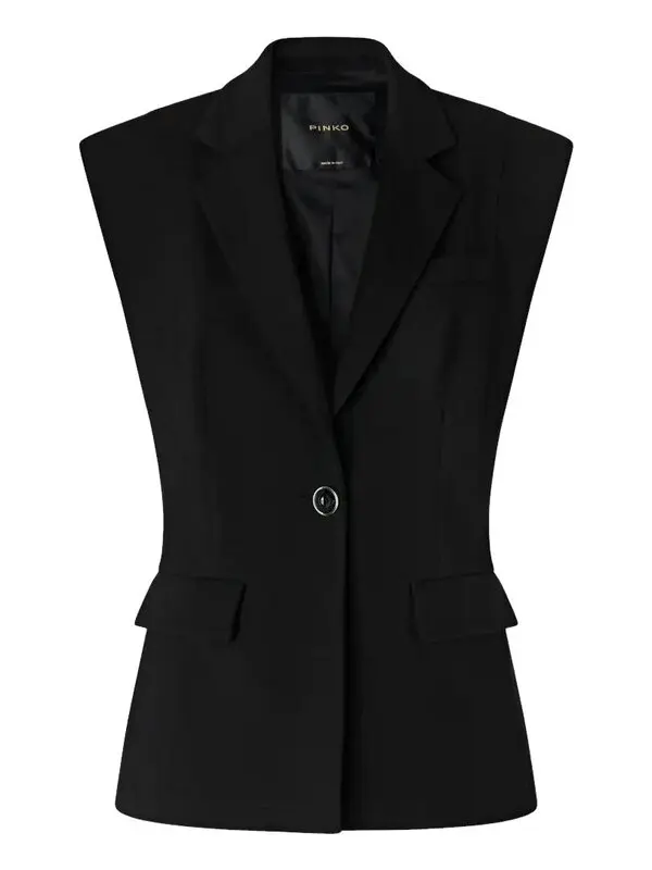 Pinko Sleeveless Single-breasted Waistcoat - Black