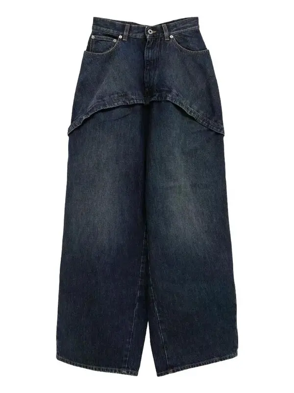 Loewe Layered Detail Wide-leg Jeans - Blue