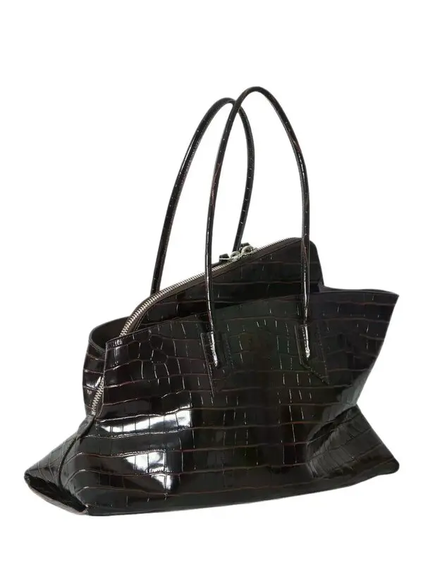 Attico Medium La Passeggiata Crocodile-effect Leather Tote Bag - Brown