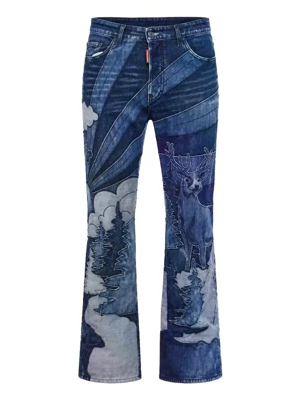 Dsquared2 Roadie Patchwork Jeans - Blue