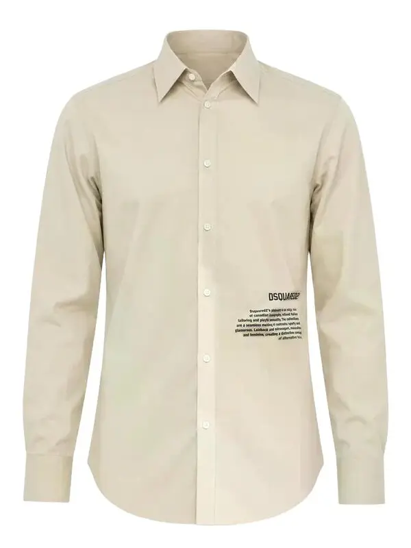 Dsquared2 Logo-print Poplin Shirt - Neutrals