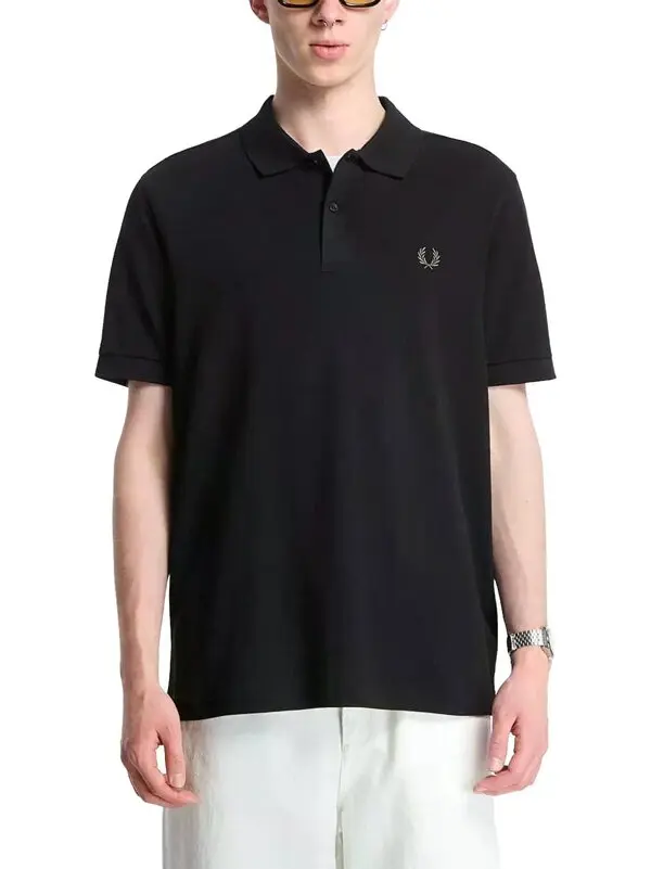 Fred Perry Cotton Polo Shirt - Black