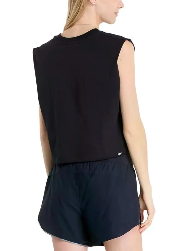 CIELE Cropped Tank Top With Padded Shoulders - Black