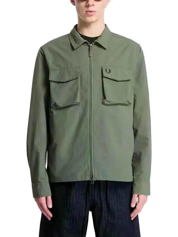 Fred Perry Logo-detail Overshirt - Green