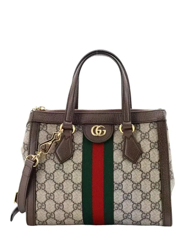 Gucci Ophidia Top Handle Gg Coated Canvas Small Tote Bag - Brown