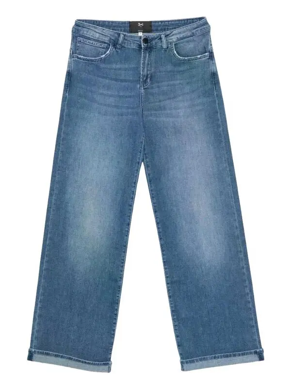 3x1 Charlie Cuffed Wide-leg Jeans - Blue