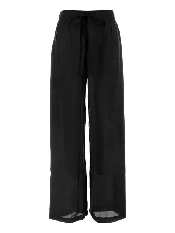 THE ROSE IBIZA Silk Palazzo Pants - Black