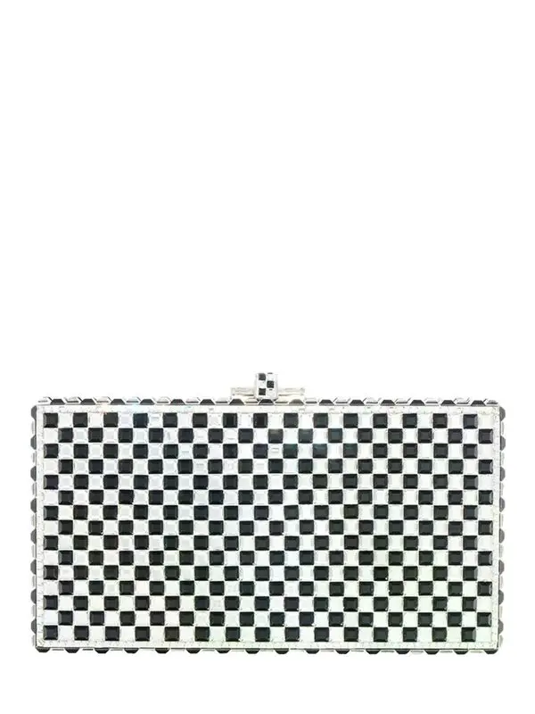 Judith Leiber Check-pattern Crystal Clutch Bag - Black