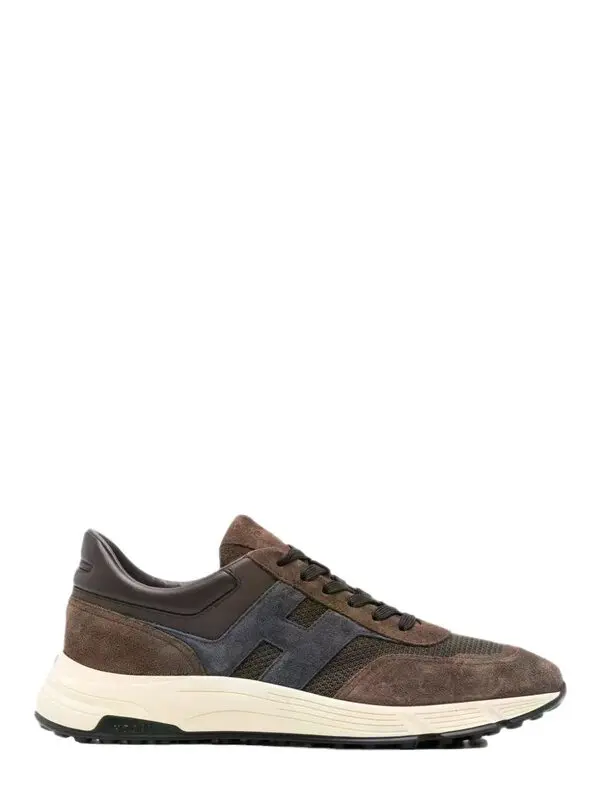 Hogan Logo Patch Lace-up Sneakers - Brown