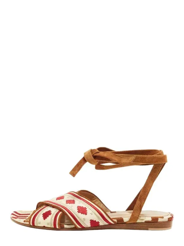 GIANVITO ROSSI Open-toe Ankle-tie Sandals - Neutrals