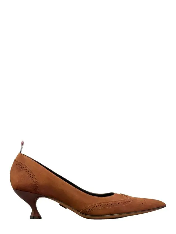 Thom Browne Wingtip Suede Pumps - Brown
